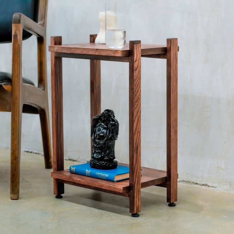 Japanese Inspired Oak Wood Side Table or Nightstand, the Fushimi ...