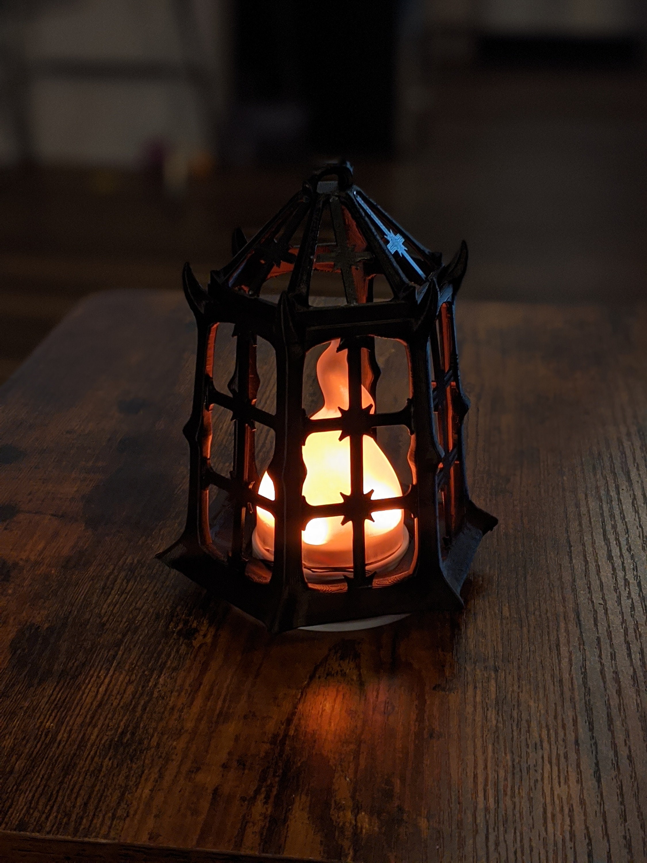 Spooky Fantasy Lantern Glass Flame Wireless/USB Charging | Etsy