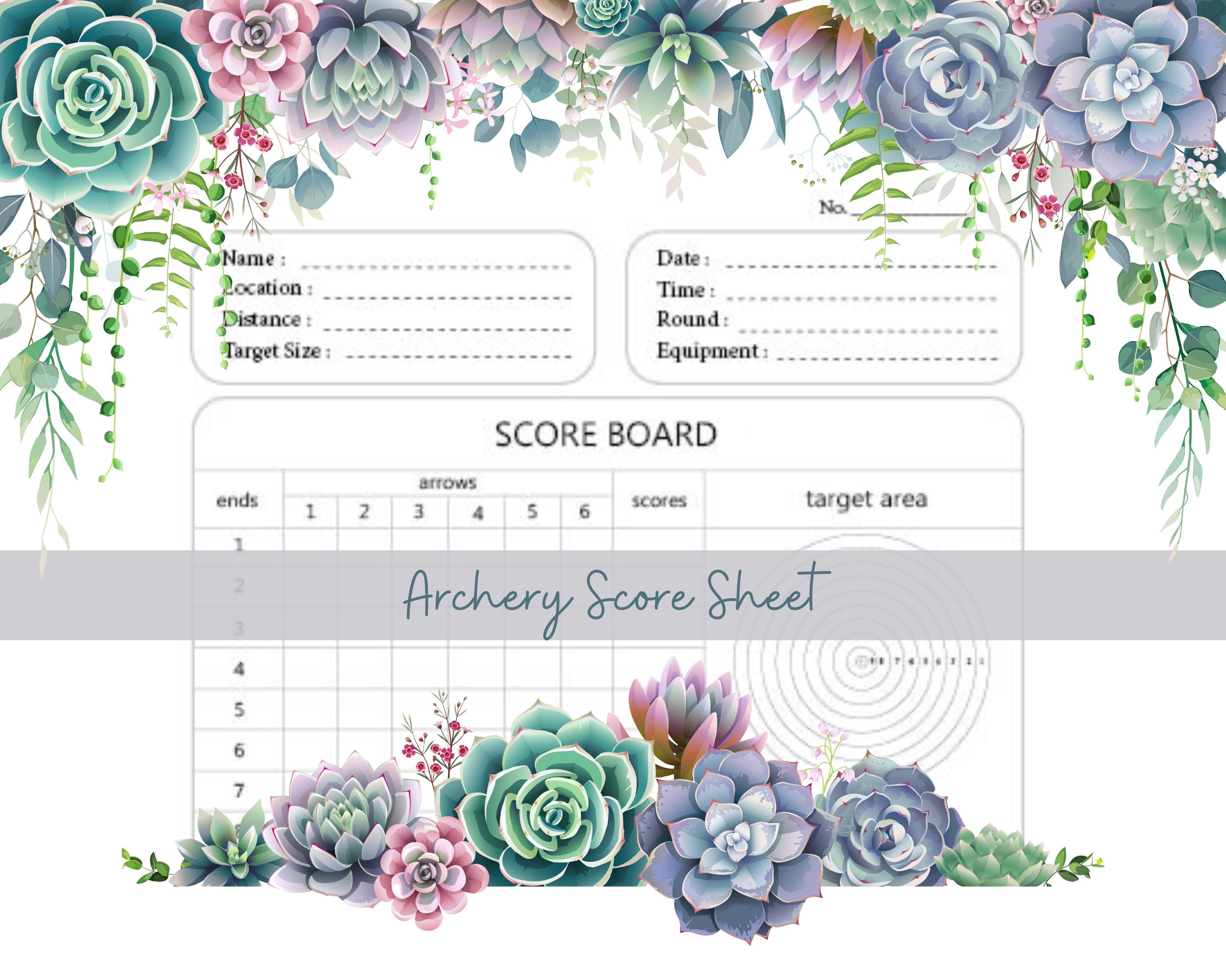 Archery Score Sheet US Letter half-2up Size Unofficial - Etsy