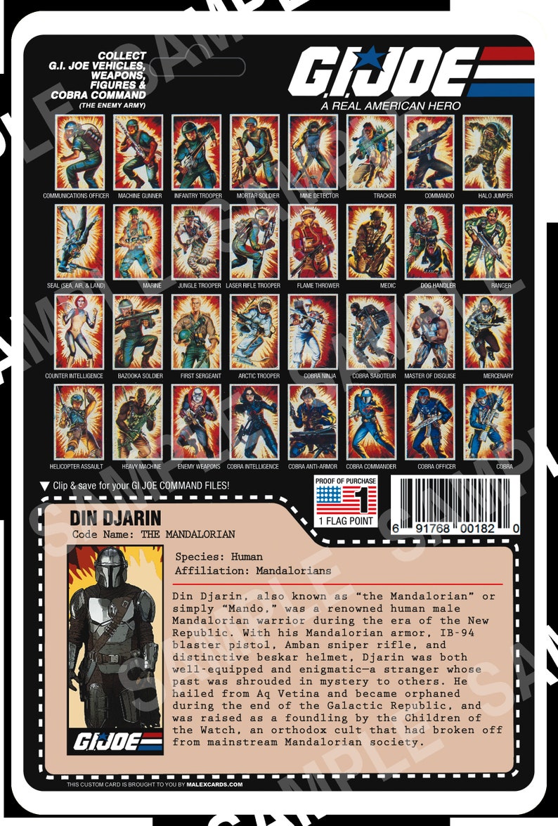 Star Wars / GI Joe Crossover the Mandalorian Hasbro Custom - Etsy