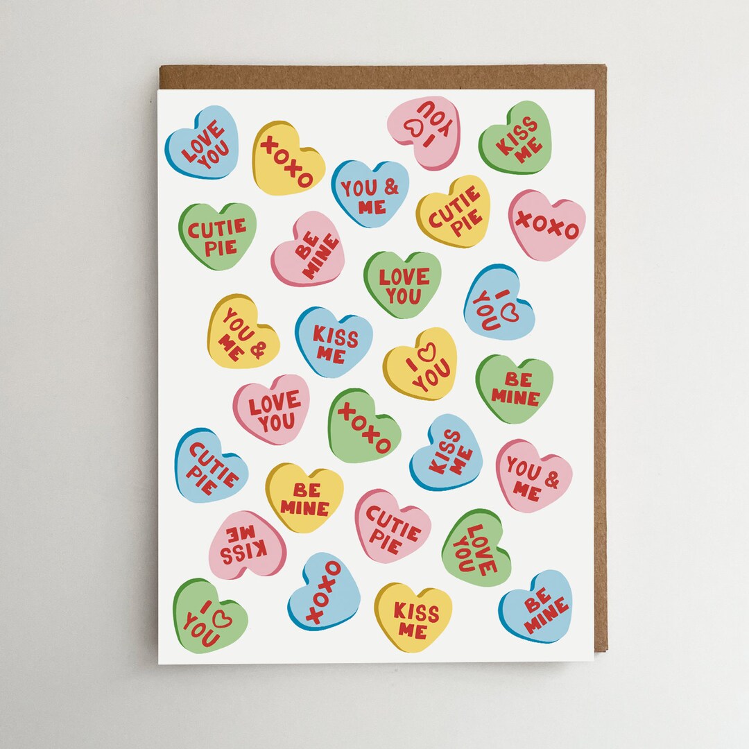 Sweetheart Candy Card | Valentine's Day Card - Etsy