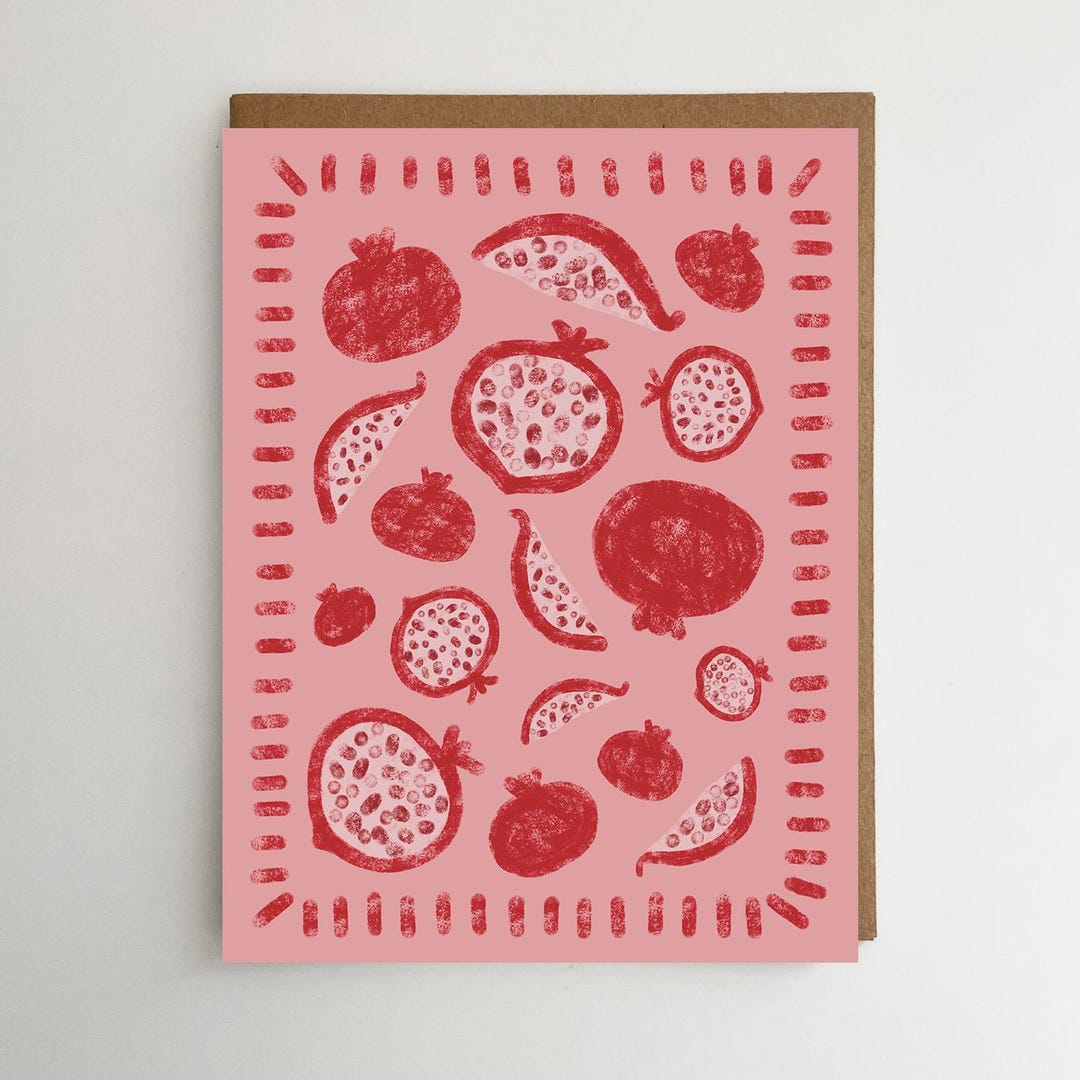 Pomegranate Greeting Card: Recycled Paper, Any Occasion - Etsy