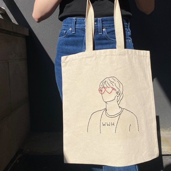 Jin Tote Bag Hand Embroidered Tote Jin BTS World Wide | Etsy