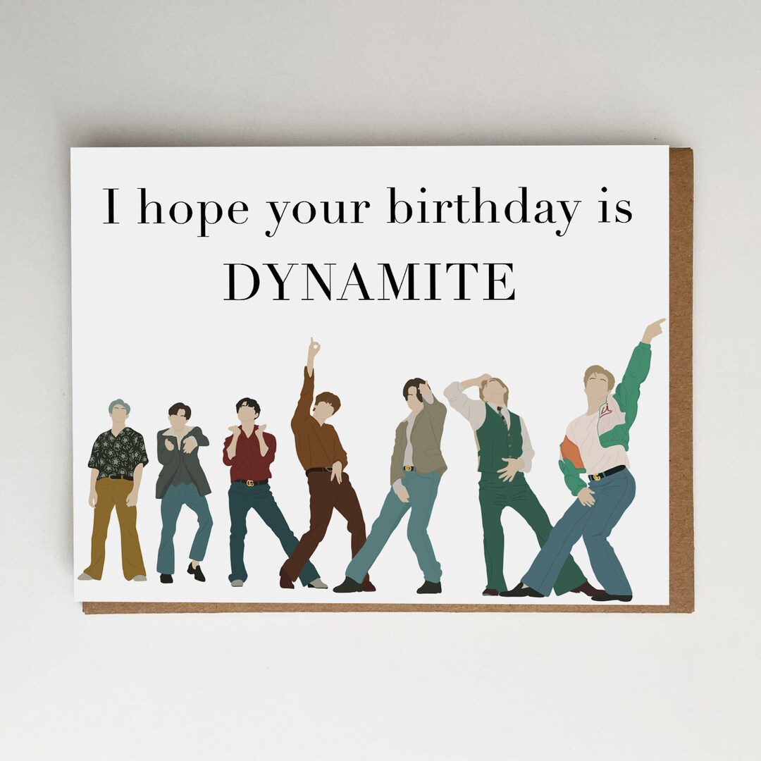 BTS Greeting Card BTS Birthday Greeting Card Dynamite - Etsy