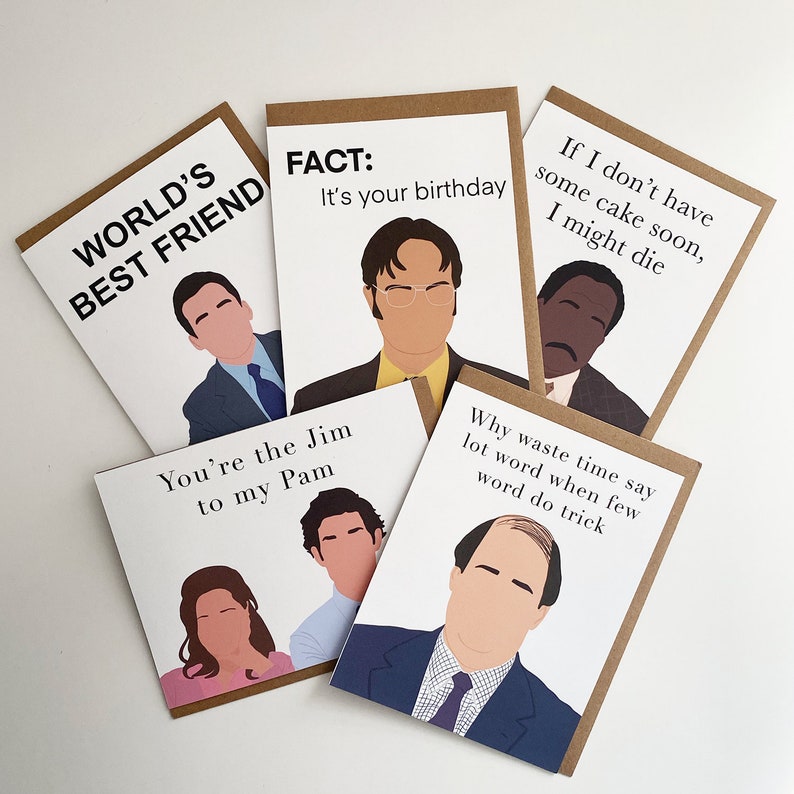 The Office Cards Pack of 5 Pack of 5 Cards the Office - Etsy