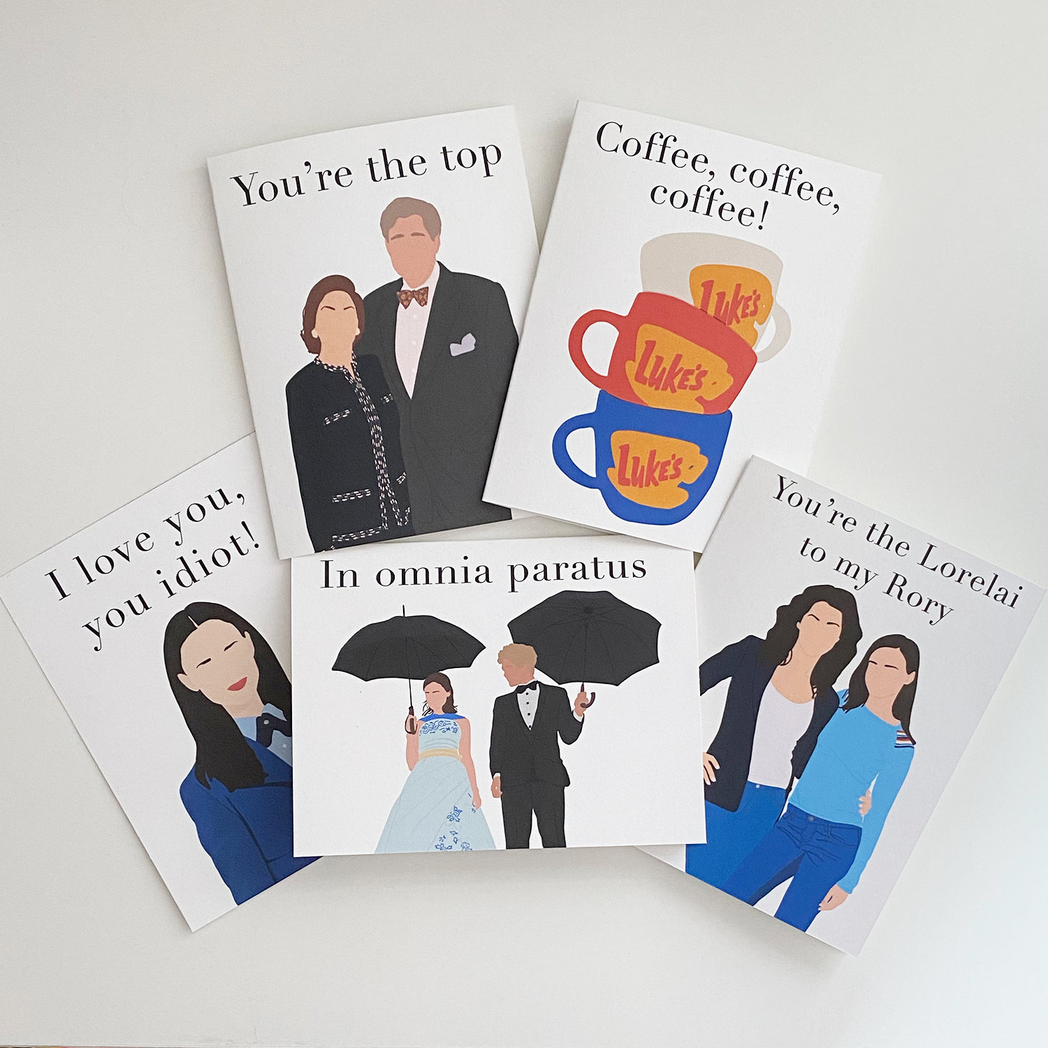 Gilmore Girls Pack of 5 Greeting Card Gilmore Girls Greeting | Etsy