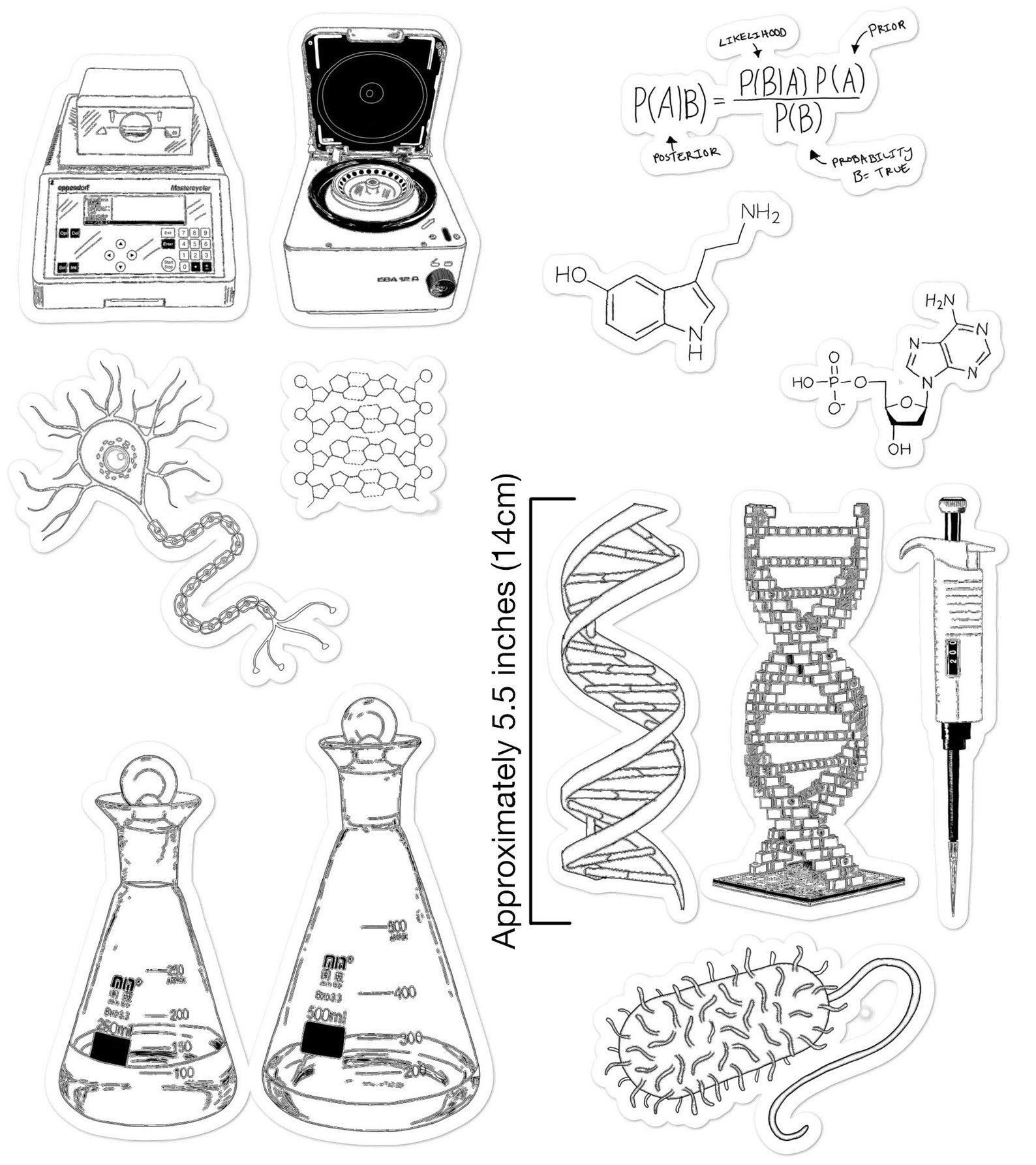 A Day in the Lab Sticker Set 12 Large - Etsy Canada