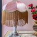 Luxury 12” Handmade Pink Silk Fringe Lampshade, Art Deco Fringed ...