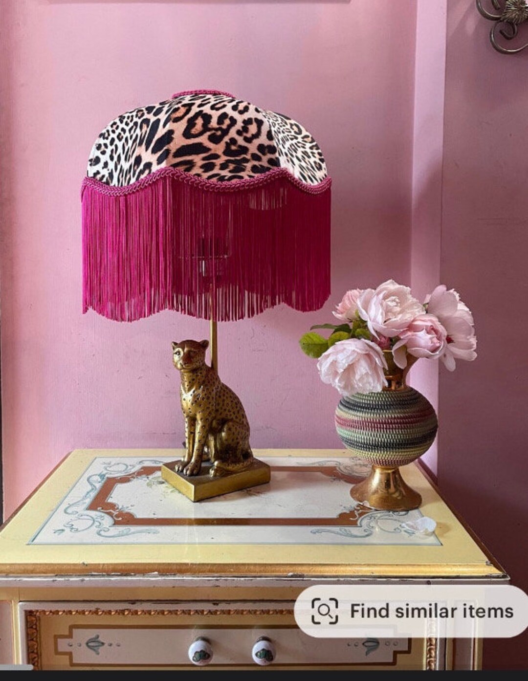 Luxury Handmade Leopard Print Lampshade / Art Deco Fringed Lampshade ...