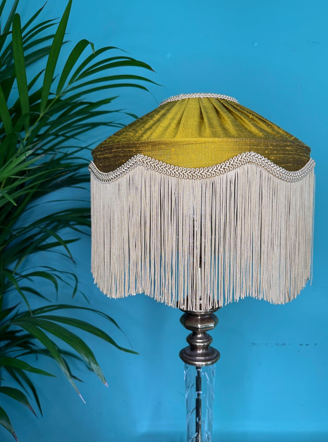 Handmade Gold Silk Fringe Lampshade, Art Deco Fringe Lampshade ...