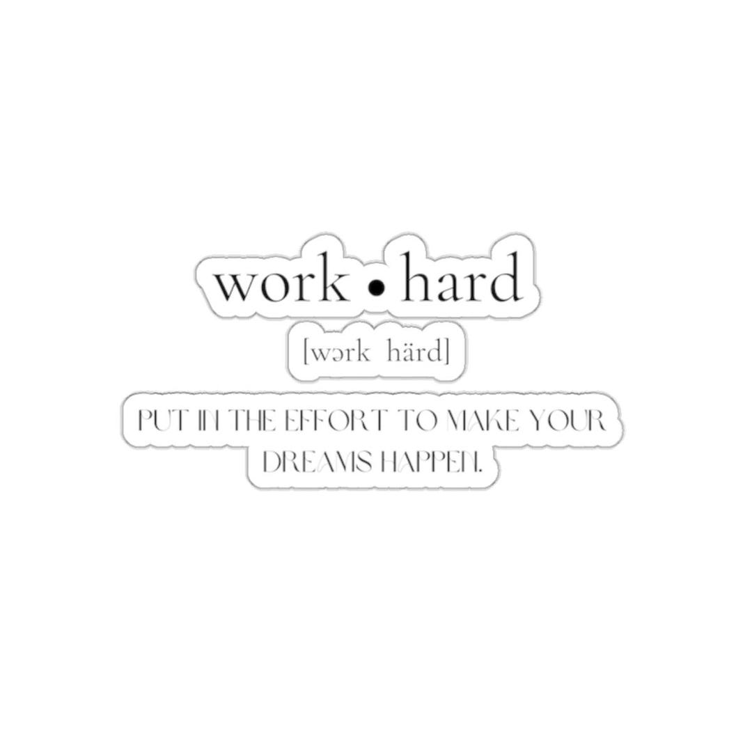 Work Hard Sticker, Motivational Stickers, Cute Laptop Stickers, Water ...