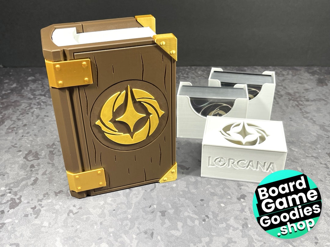 Lorcana Lore Book Deck Box With Card and Token Dice Inserts + Optional ...