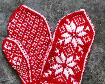 Flowers and Forests Selbu Mittens, Digital Knitting Pattern - Etsy