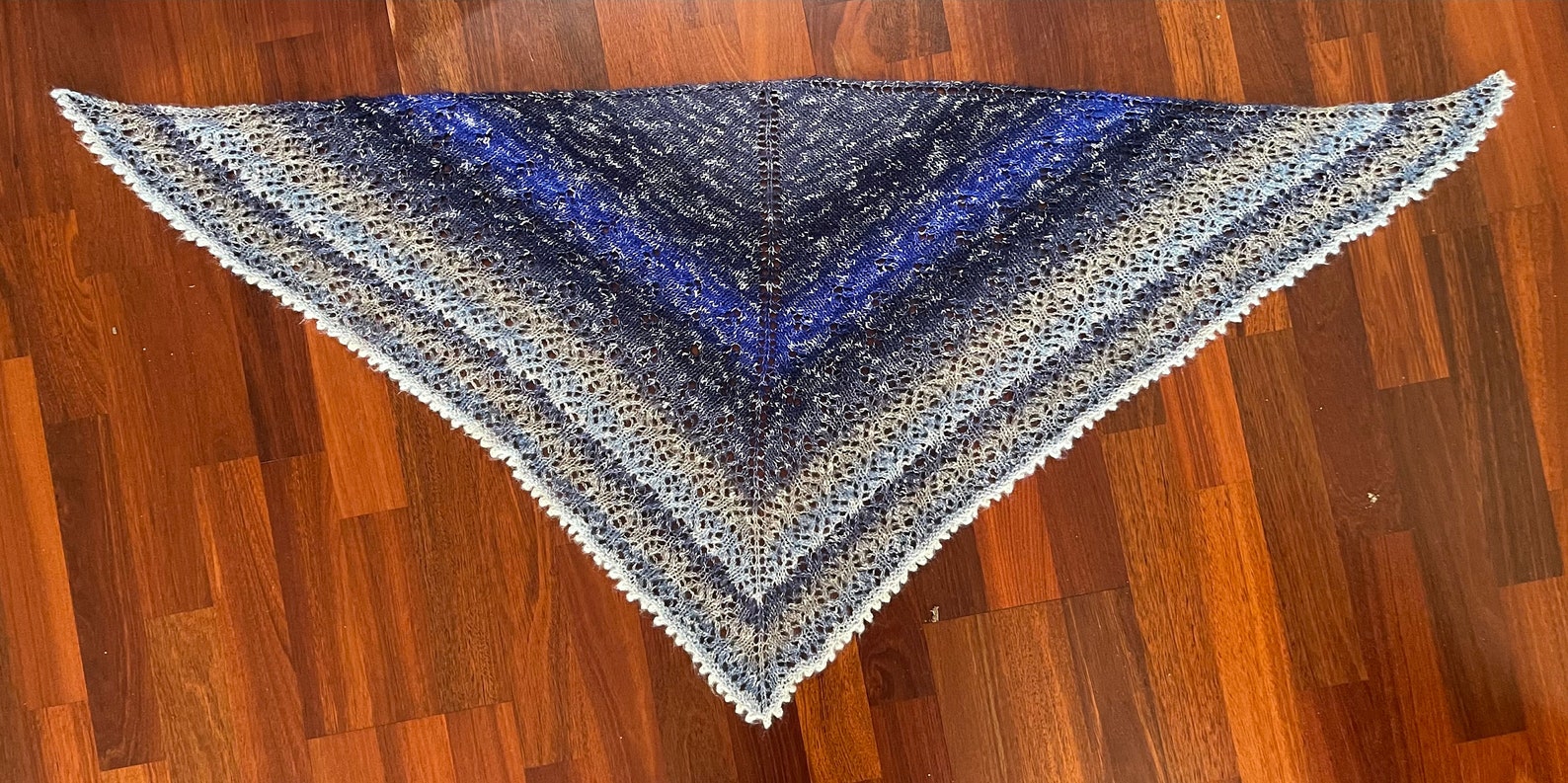 Shades of Blue Shawl, Digital Knitting Pattern, Knitting Pattern ...