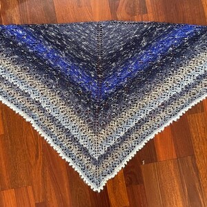 Shades of Blue Shawl, Digital Knitting Pattern, Knitting Pattern ...