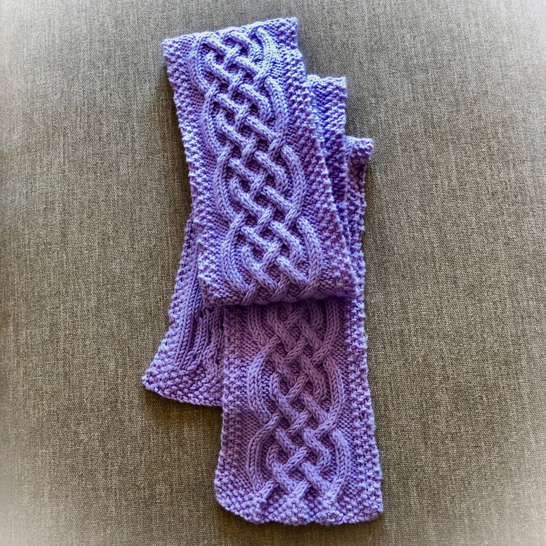 Celtic Cable Scarf, Digital Knitting Pattern, Knitted Scarf Pattern ...