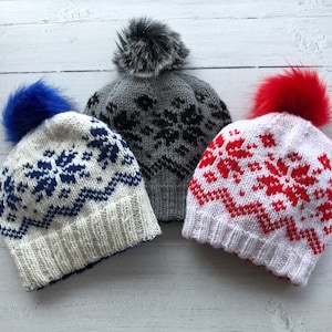 Snowflakes Hat, Digital Knitting Pattern - Etsy