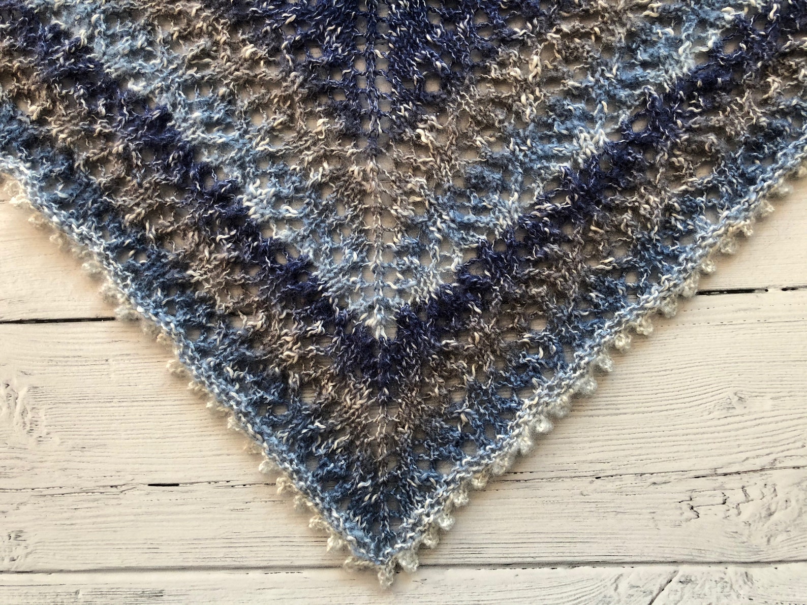 Shades of Blue Shawl, Digital Knitting Pattern, Knitting Pattern ...