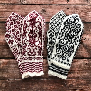 Flowers and Forests Selbu Mittens, Digital Knitting Pattern - Etsy