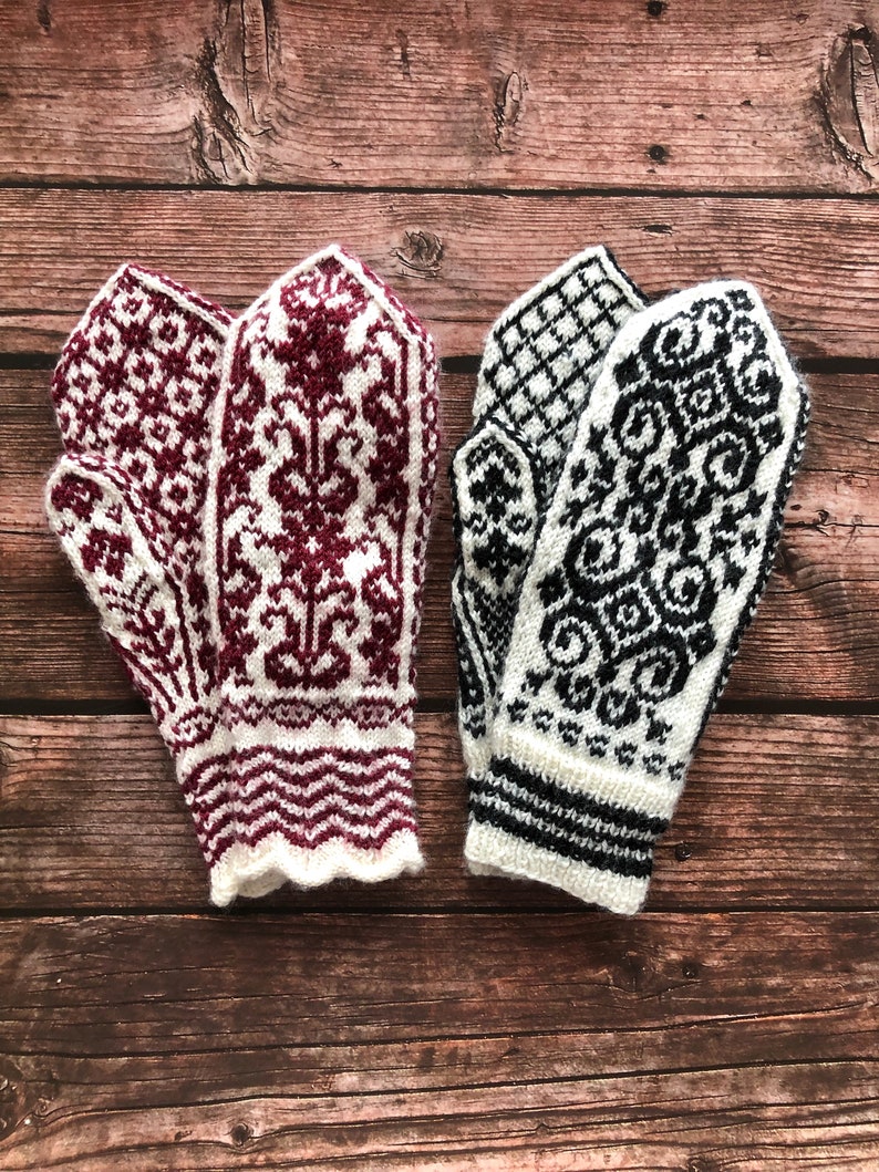 Flowers and Forests Selbu Mittens Digital Knitting Pattern - Etsy