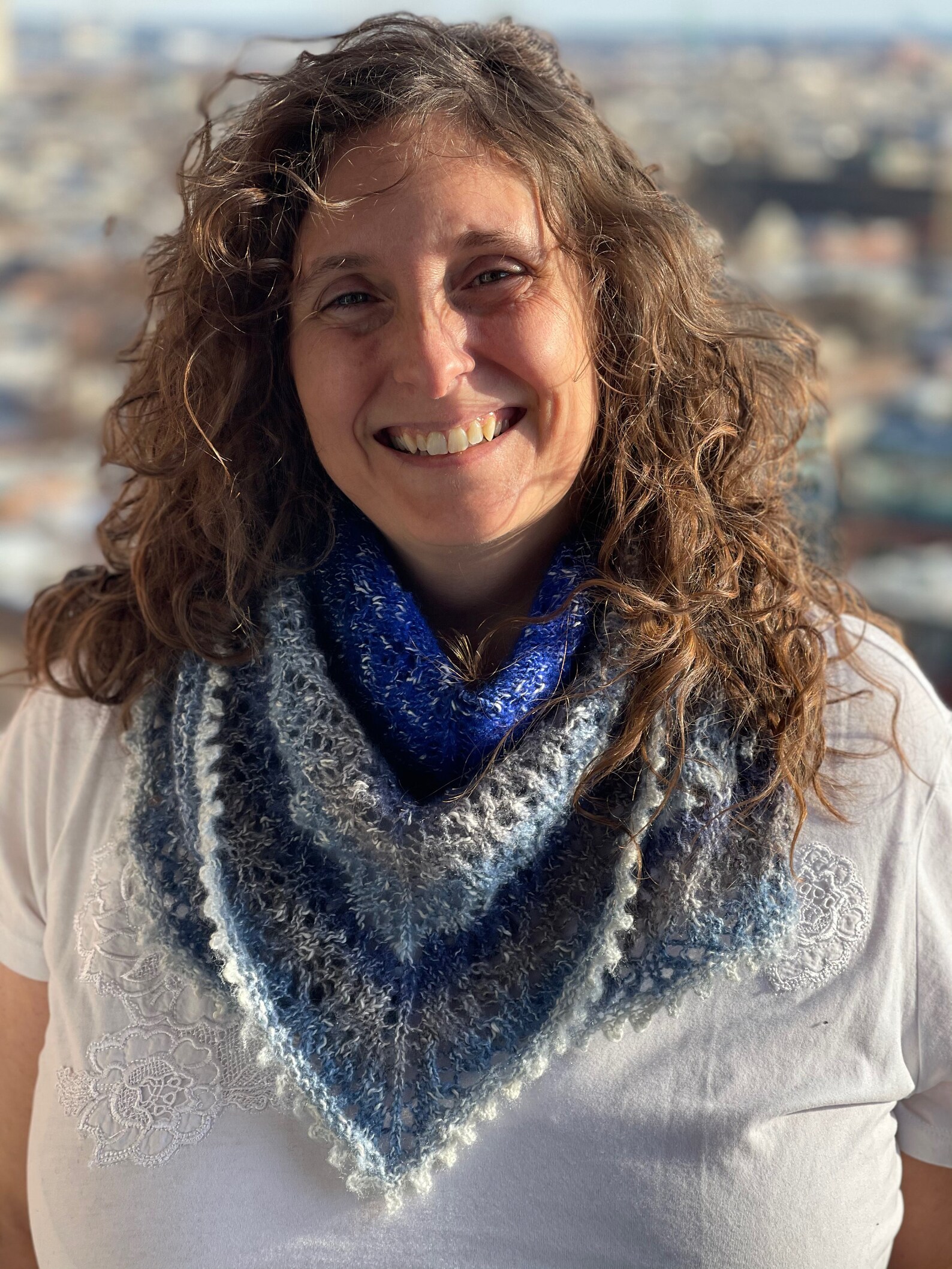 Shades of Blue Shawl, Digital Knitting Pattern, Knitting Pattern ...