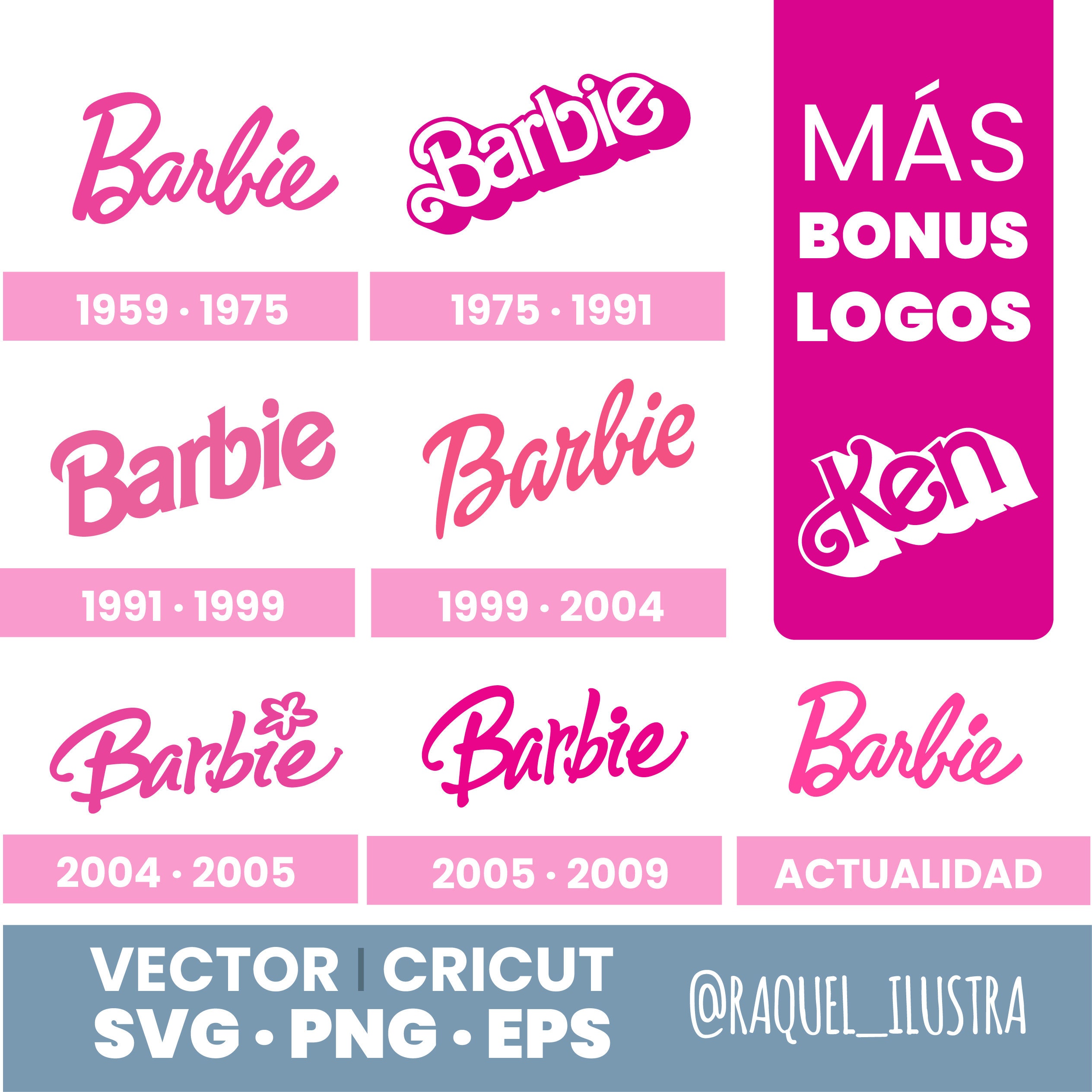 Barbie Vectorized Logos in Svg Eps and Sag. Barbie Logos - Etsy