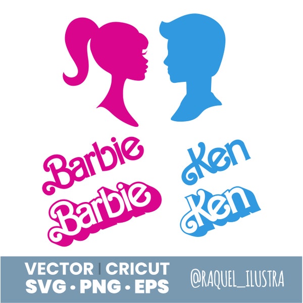 Barbie and Ken Silhouette - Etsy Finland