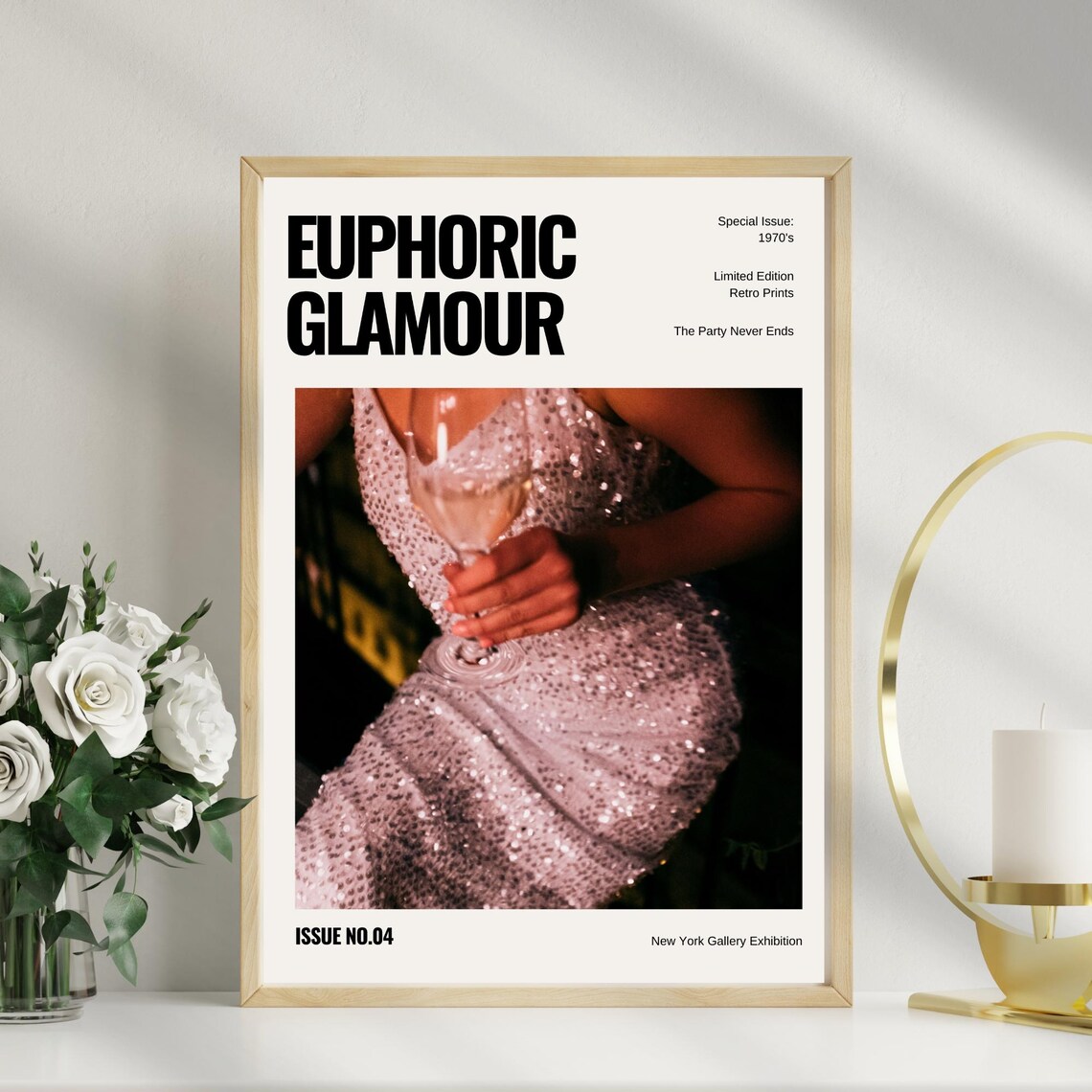 Euphoria Glamour Wall Art Printable, Party Core Retro Magazine Style ...