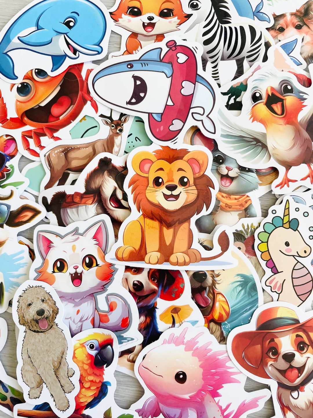 Cute Furry Animated Animals Mystery Sticker Pack, for Kids Teens Adults ...