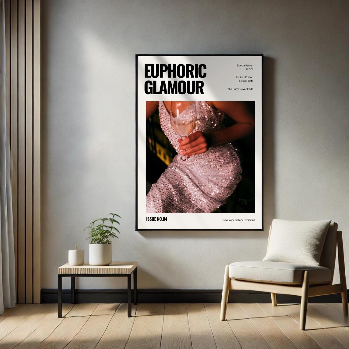 Euphoria Glamour Wall Art Printable, Party Core Retro Magazine Style ...