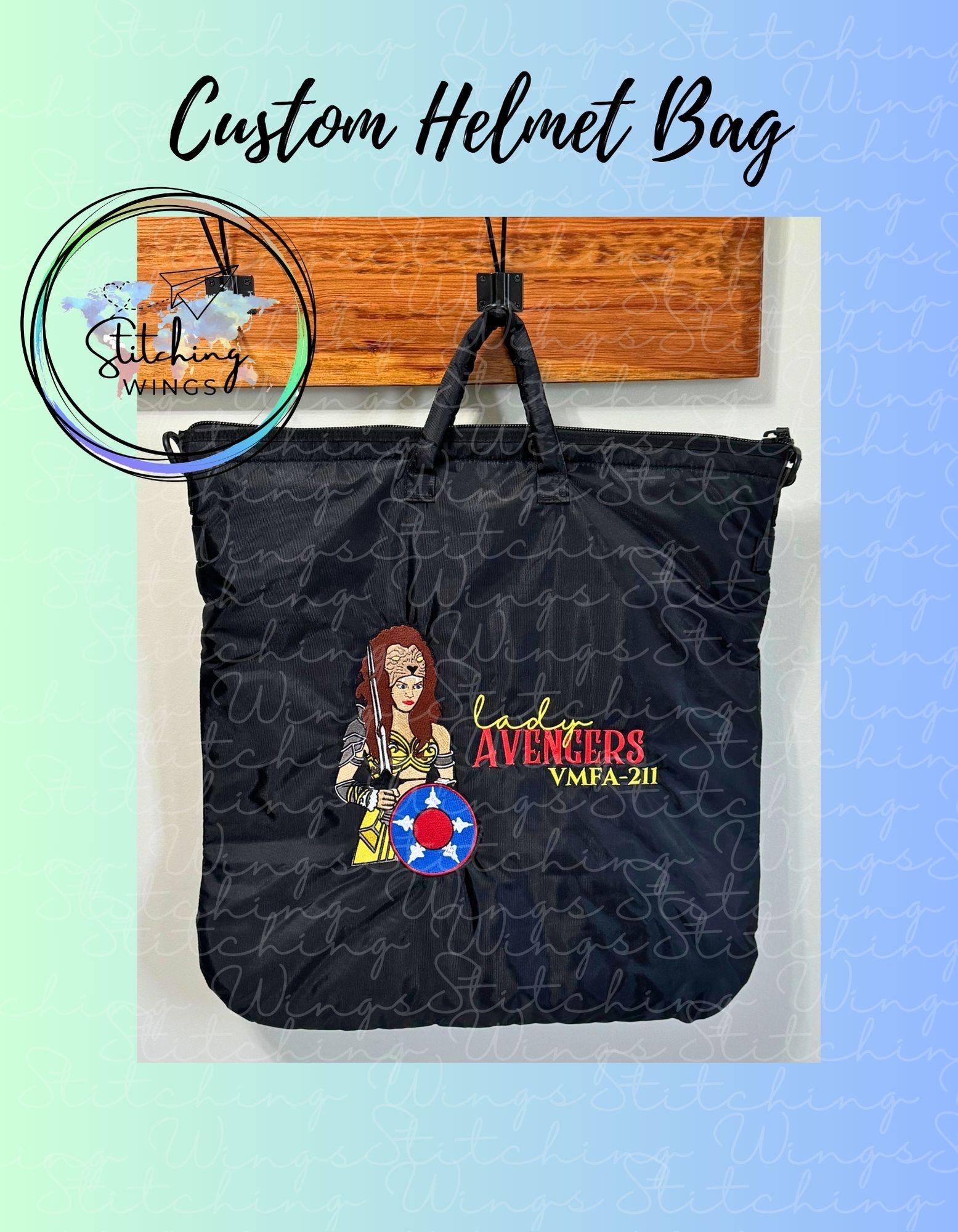 Custom Embroidered Pilot Helmet Bag - Etsy