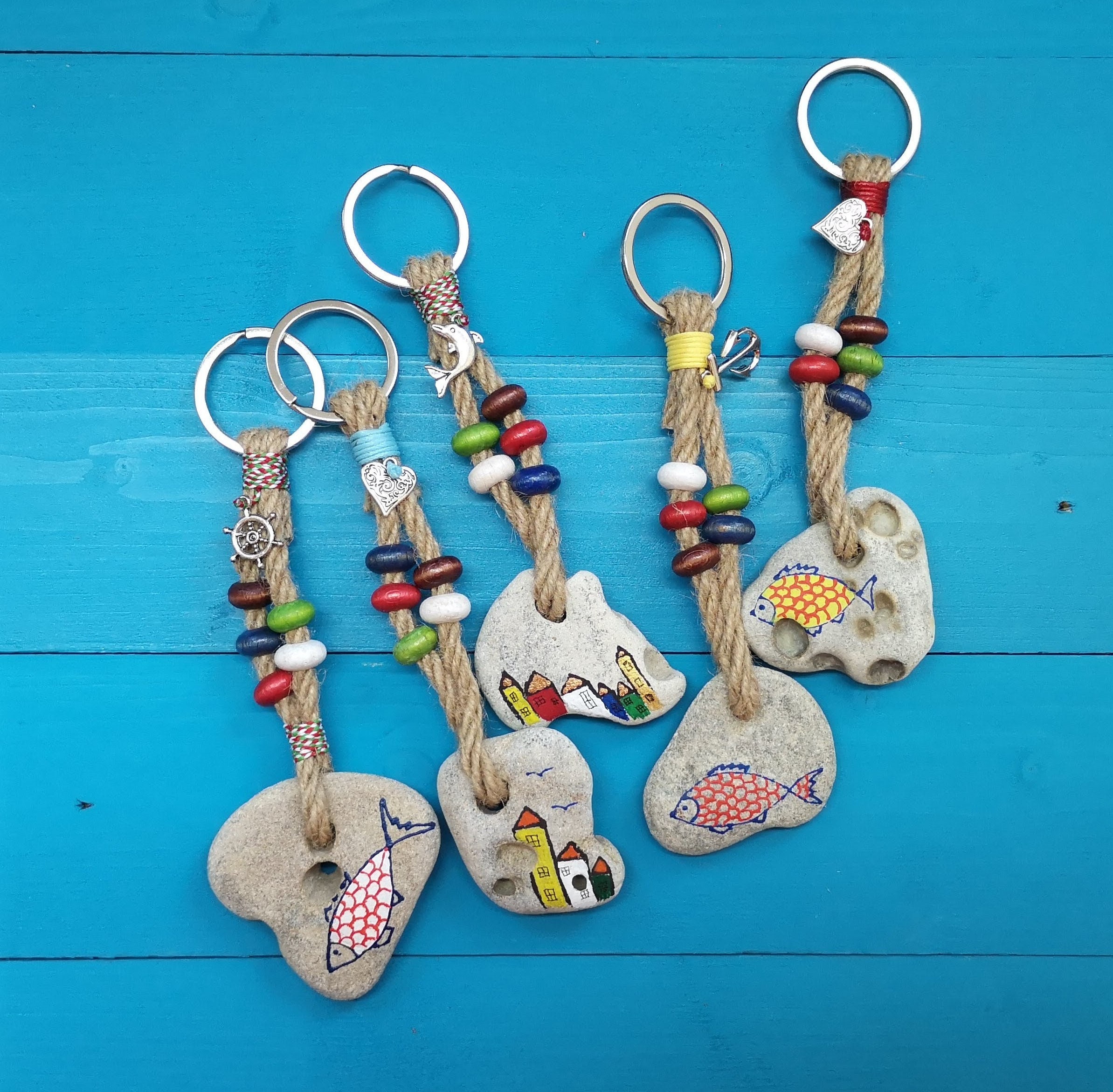 Personalized Pebble Stone Key Ring for Her/him /key Chain Gift - Etsy UK