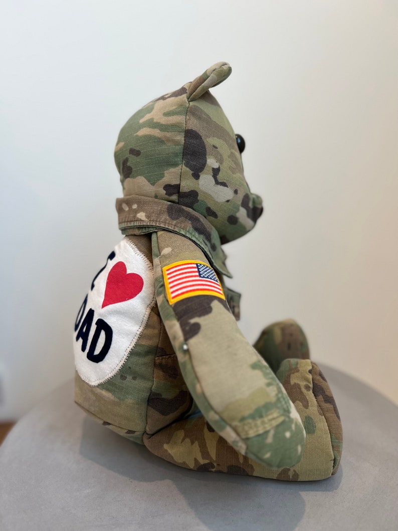 Military Memory Bear detailed, Handmade to Order, From Your Loved One's ...