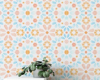 Moroccan Tile Wallpaper. 2021 Collection. Original Color. Peel | Etsy
