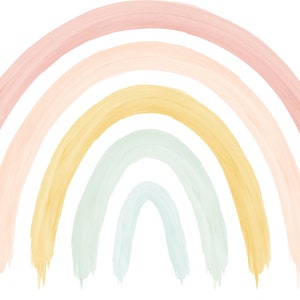 Beautiful Pastel Rainbow Mural Wallpaper. Custom Bedroom Wallpaper ...