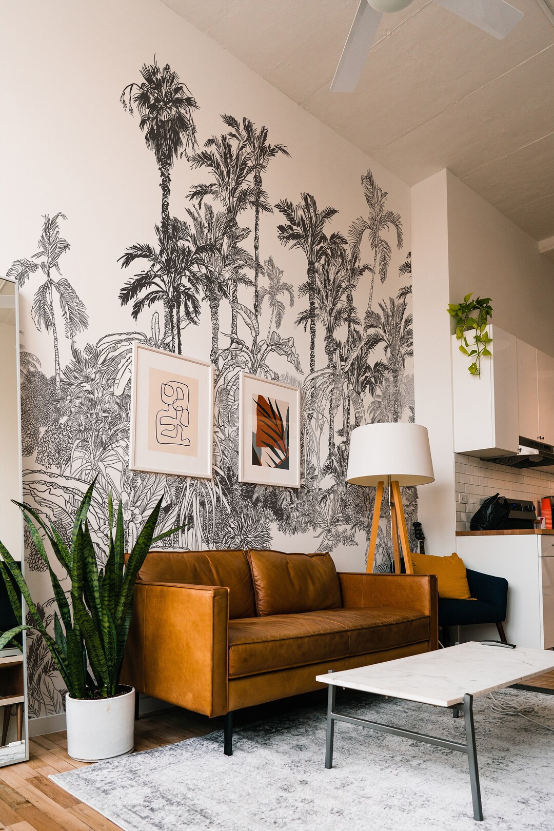Safari Palm Wallpaper. Tropical. Black Wallpaper. Floral Wallpaper ...