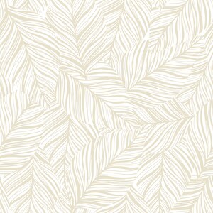 Abstract Neutral Floral Wallpaper. Ecru Color. Peel and Stick ...