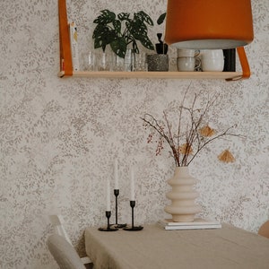 Delicate Neutral Floral Wallpaper. Beige Color. Peel and Stick ...