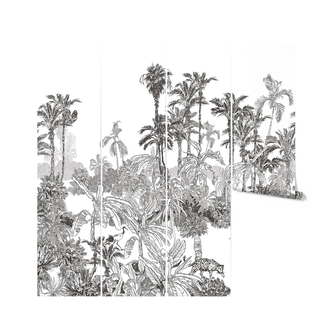 Safari Palm Wallpaper. Tropical. Black Wallpaper. Floral Wallpaper ...