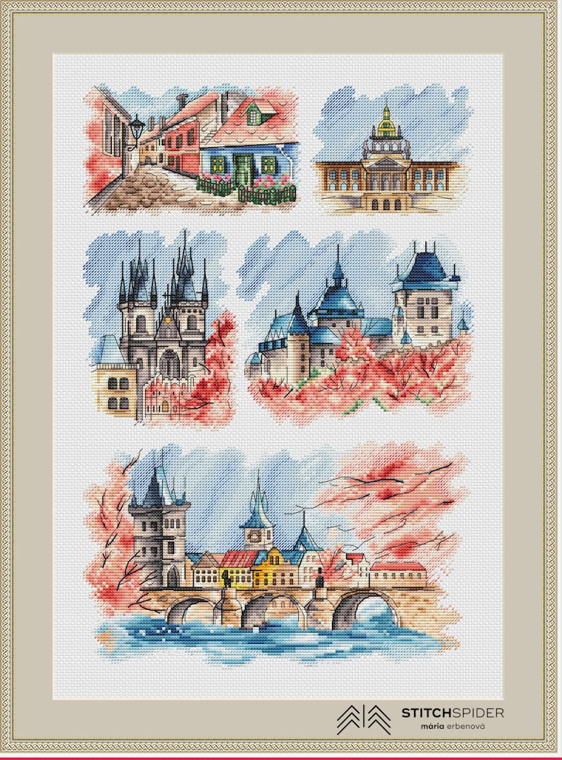 Prague Counted Cross Stitch Pattern Old Town, Pdf, Cssaga File ...