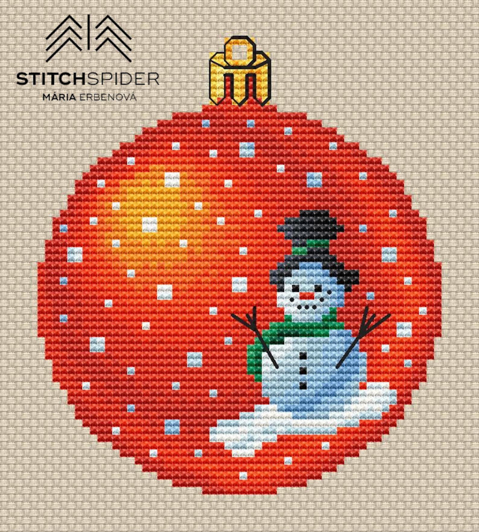 Christmas Ball Blue Snowflake Counted Cross Stitch Pattern - Etsy