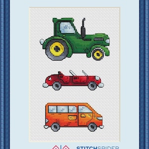 Mini Vehicles Cross Stitch Pattern PDF - Etsy Australia