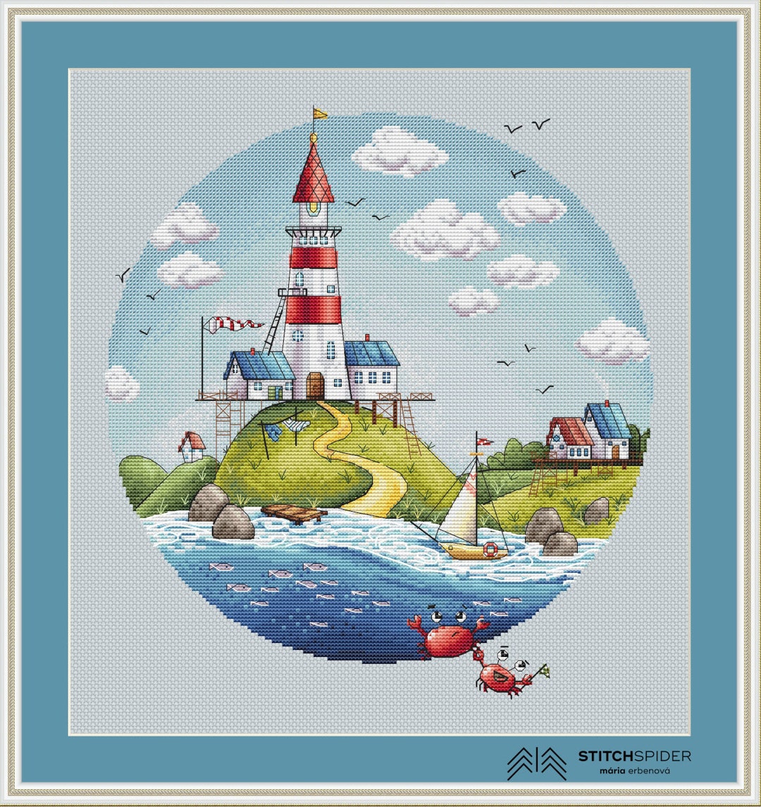 Lighthouse Counted Cross Stitch Pattern, Pdf, Cssaga File, Needlepoint ...