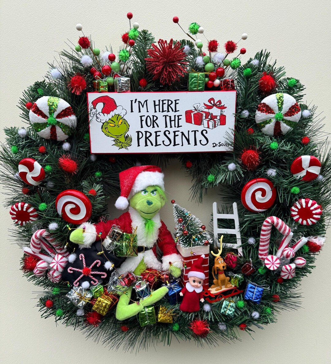 22" Grinch and Sam Christmas Wreath - Etsy