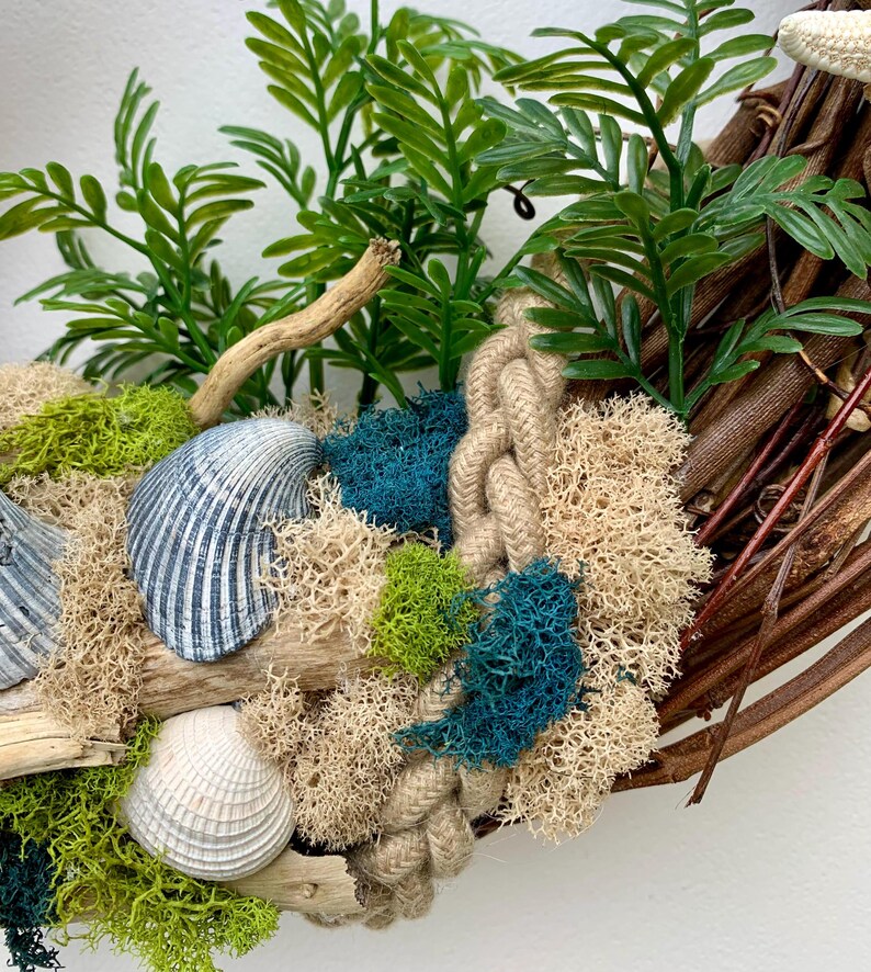 Nautical Wreath, Anchor Wreath, Sea Shell Wreath, Driftwood Wreath ...