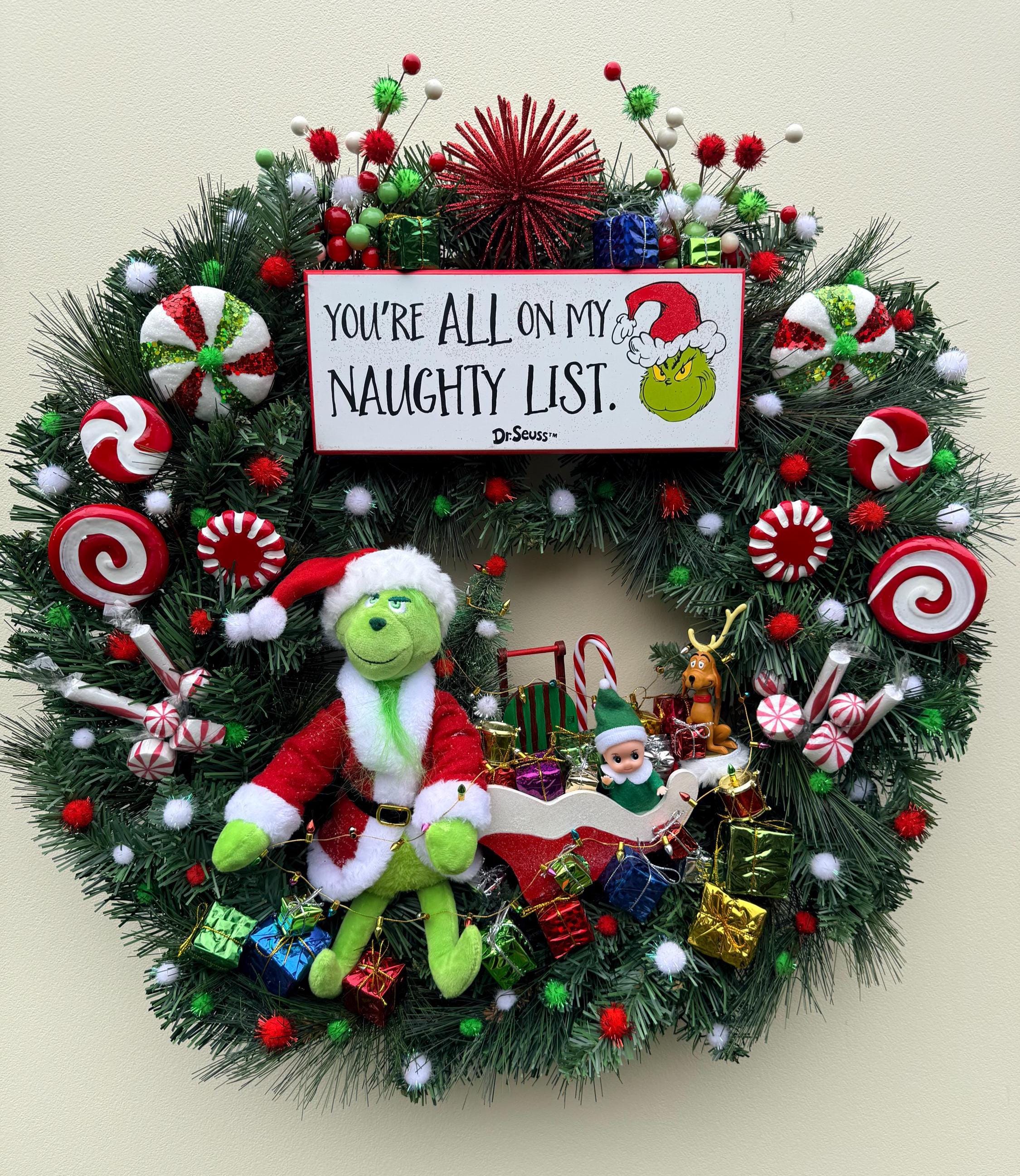 22" Grinch and Sam Christmas Wreath - Etsy