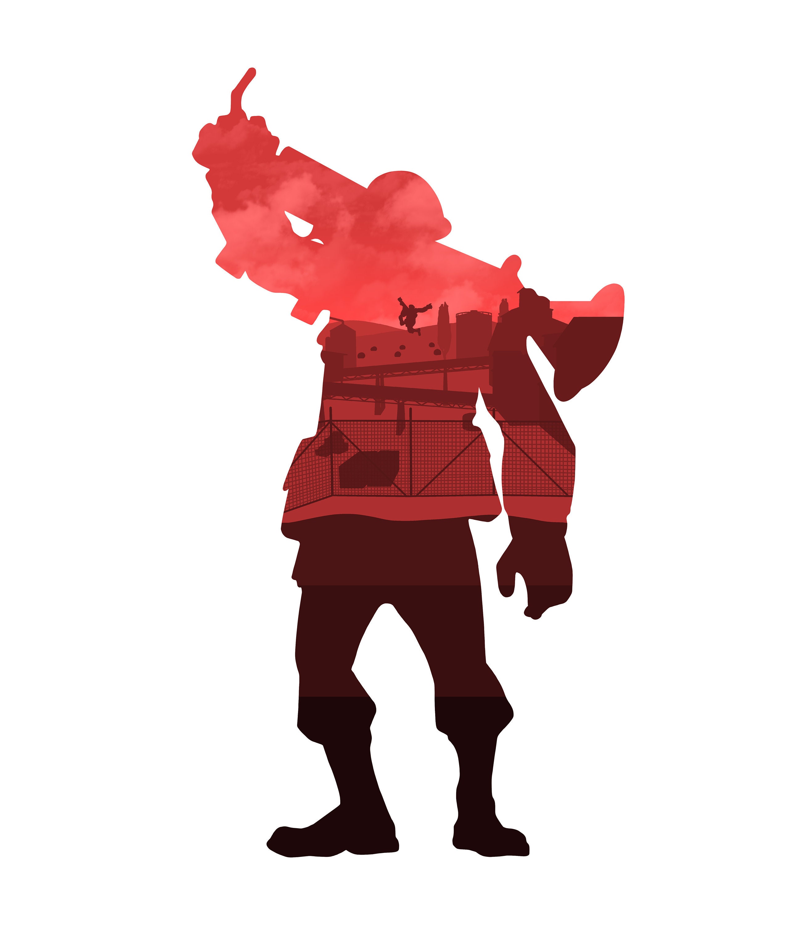 Team Fortress 2 - Red Soldier | Digital Silhouette Piece - Etsy UK