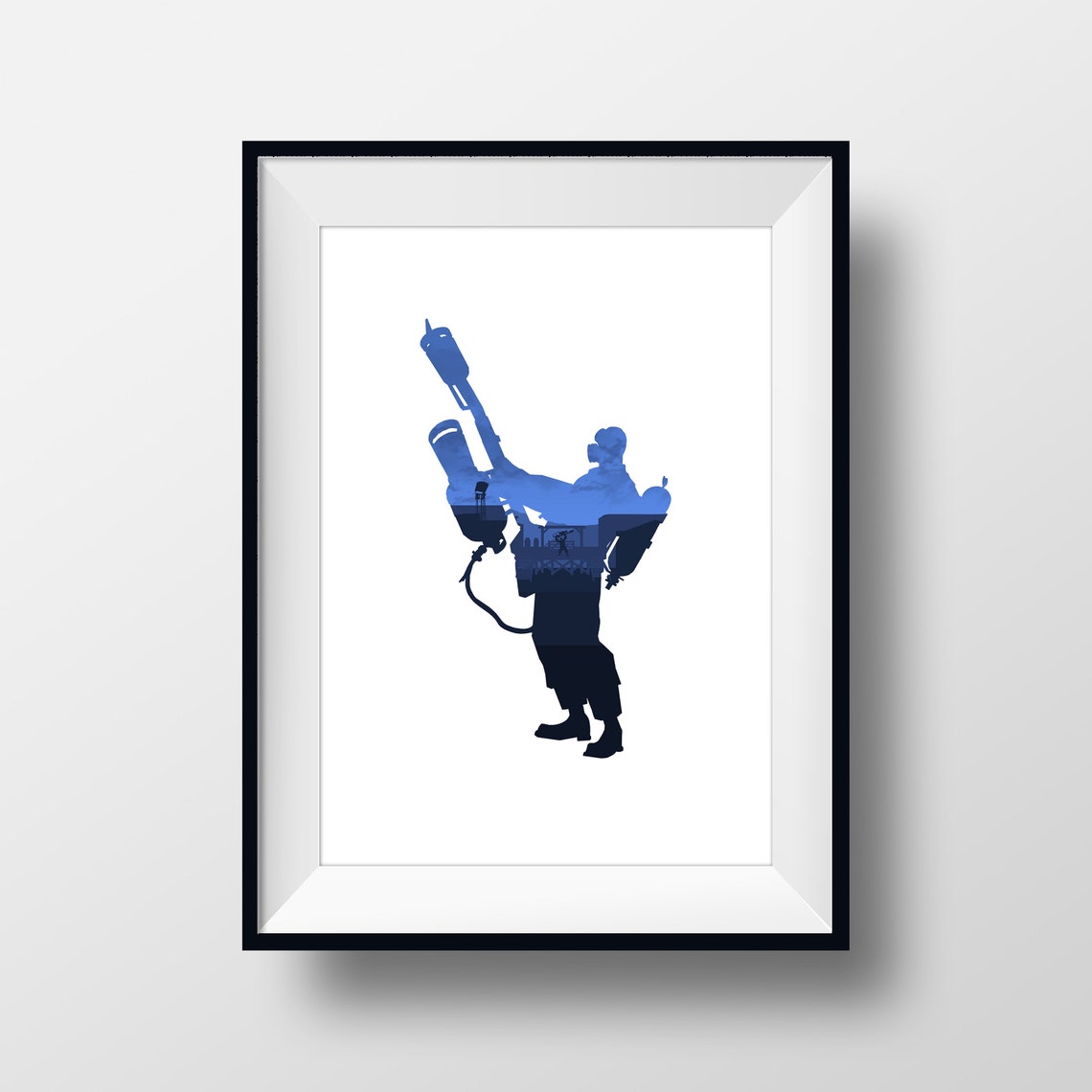 Team Fortress 2 Blue Pyro Digital Silhouette Piece - Etsy