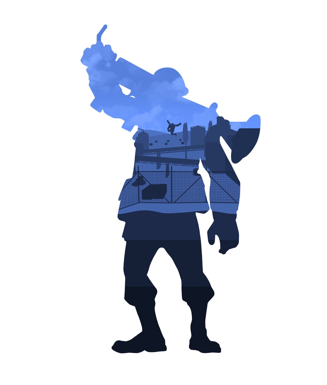 Team Fortress 2 - Blue Soldier | Digital Silhouette Piece - Etsy