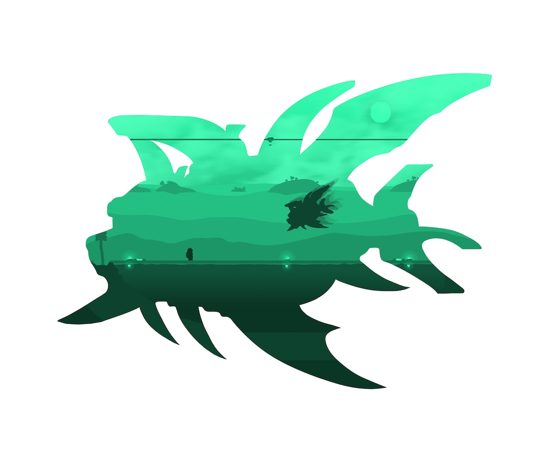 Terraria - Duke Fishron | Digital Silhouette Piece - Etsy